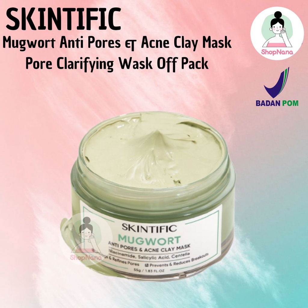 Jual SKINTIFIC Mugwort Anti Pores & Acne Clay Mask Pore Clarifying Wask ...