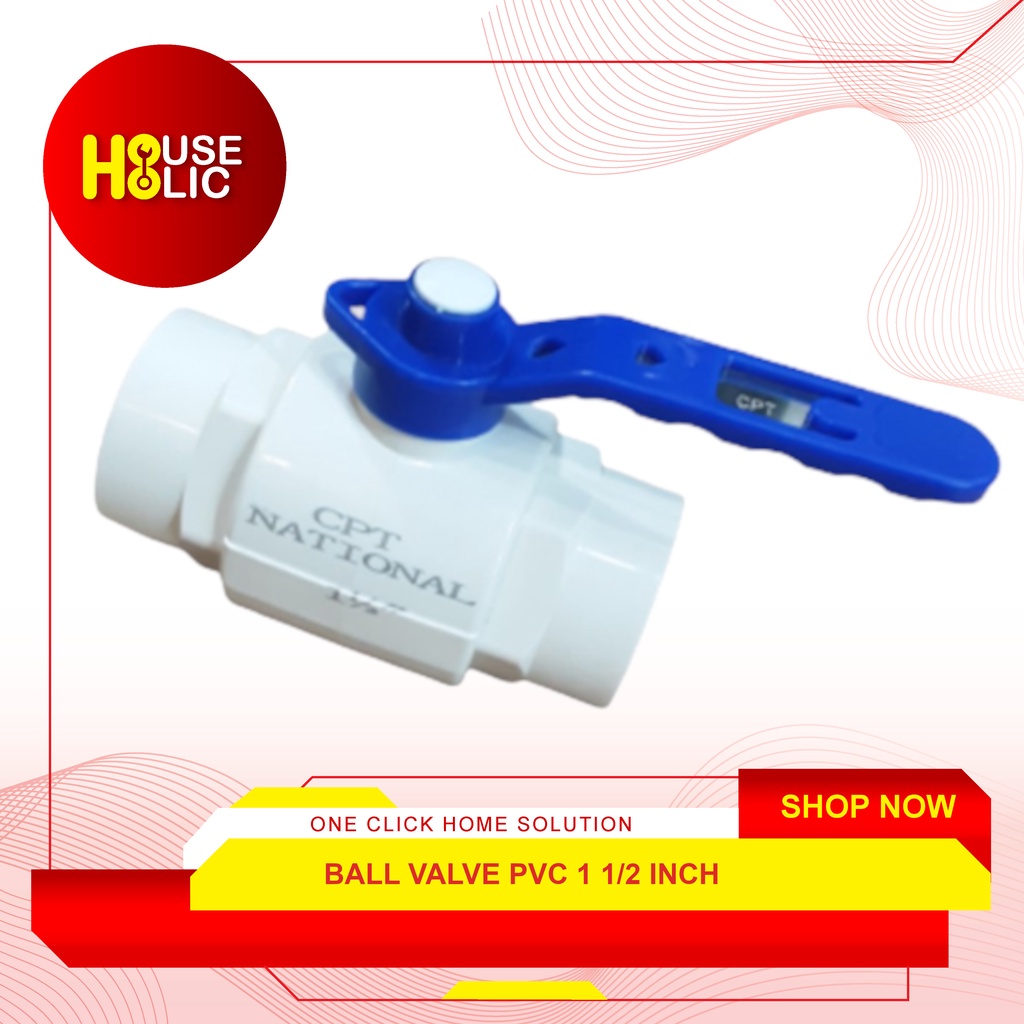 Jual Ball Valve PVC 1-1/2 Inch / Stop Kran Plastik 1-1/2 Inci | Shopee Indonesia