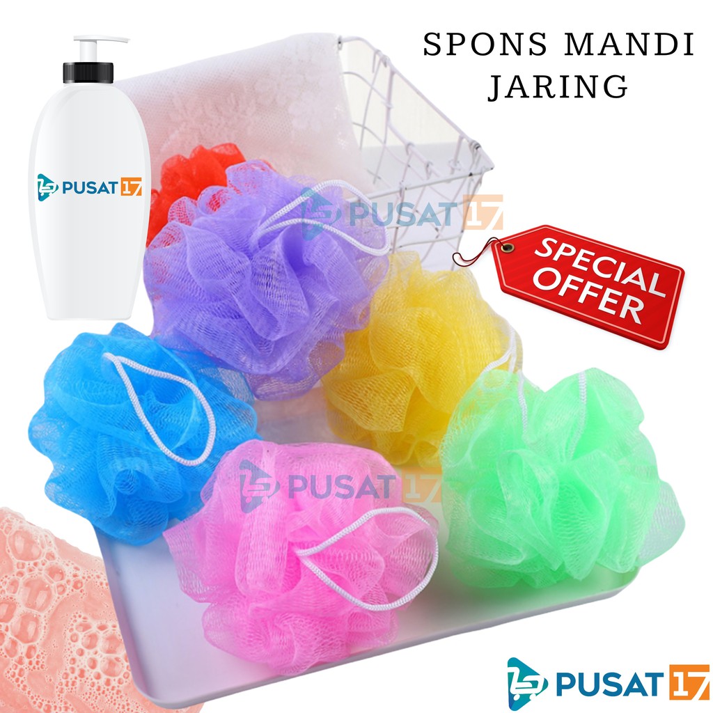 Jual SPONS MANDI JARING / SPON MANDI GOSOK / SPONGE MANDI SHOWER NET ...