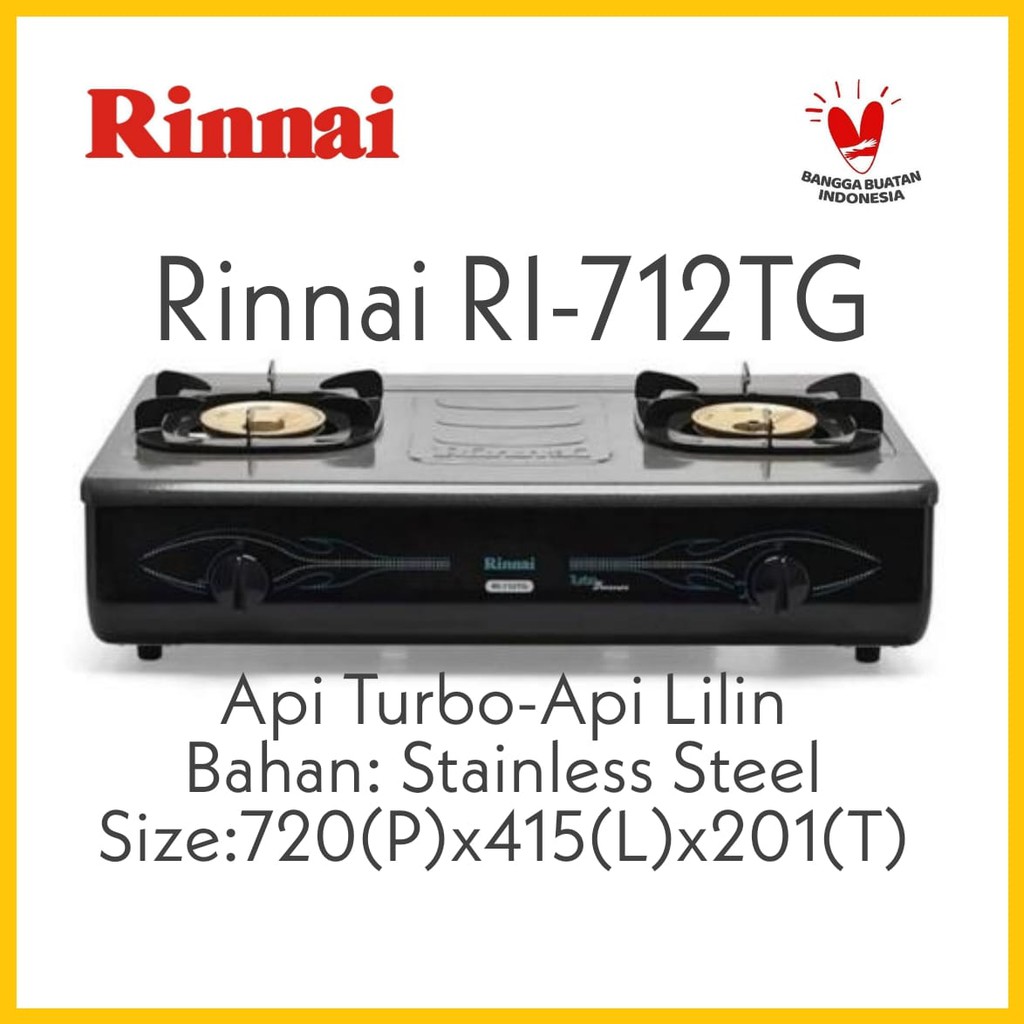 Jual Kompor Gas Rinnai RI-712TG / Kompor Gas 2 Tungku RI-712TG Api ...