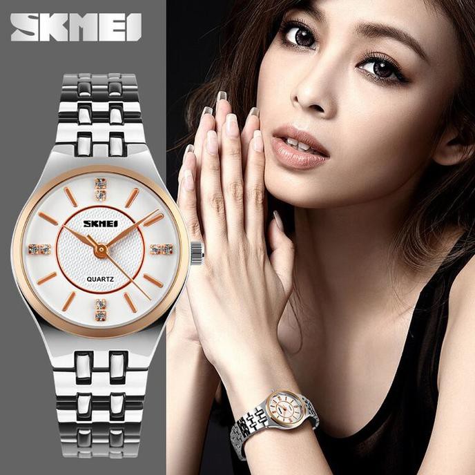 Jual Jam Tangan Wanita Cewek Original Strap Rantai SKMEI Casio Anti Air ...