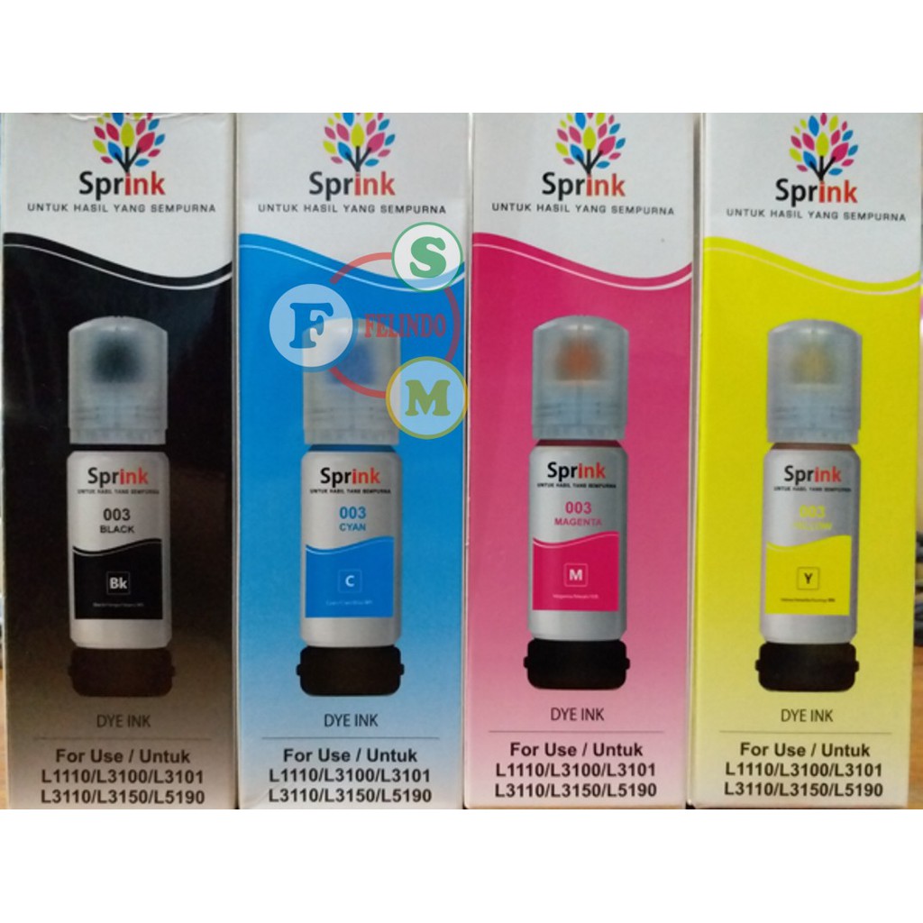 Jual Tinta Sprink for Epson 003 - L1210 L1250 L1256 L3210 L3250 L3256 ...