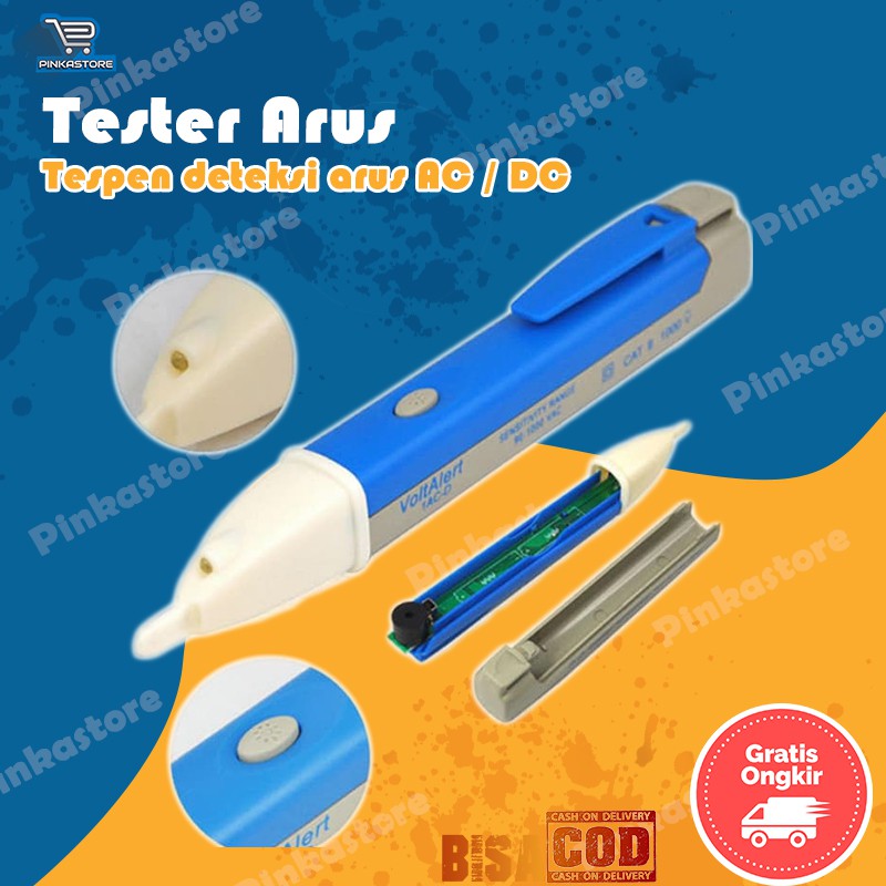 Jual Taspen Testpen Pendeteksi Deteksi Arus AC - DC Tespen Tester Tanpa ...