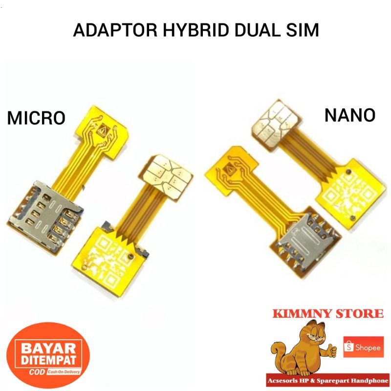 Jual ADAPTOR HYBRID DUAL SIM NANO MICRO SIMCARD CONVENTER EXTENDER SIM ...