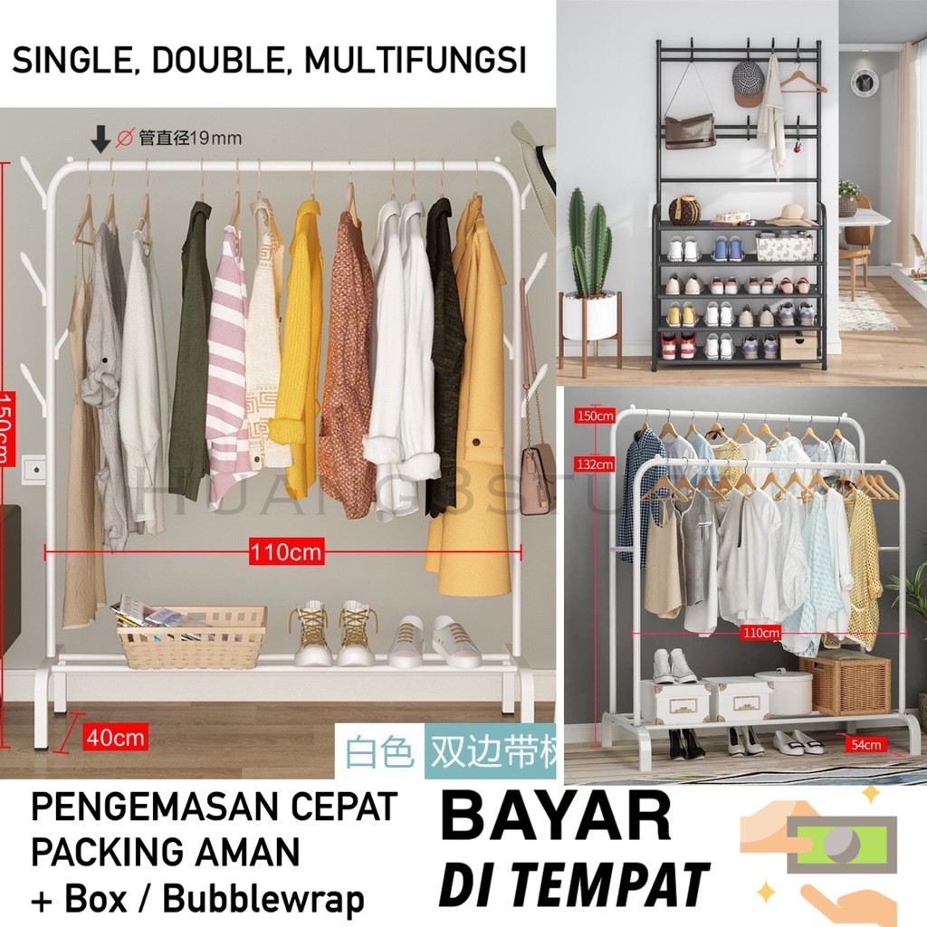 Jual Big Standing Hanger Single Double / Gantungan Baju / Display Baju ...