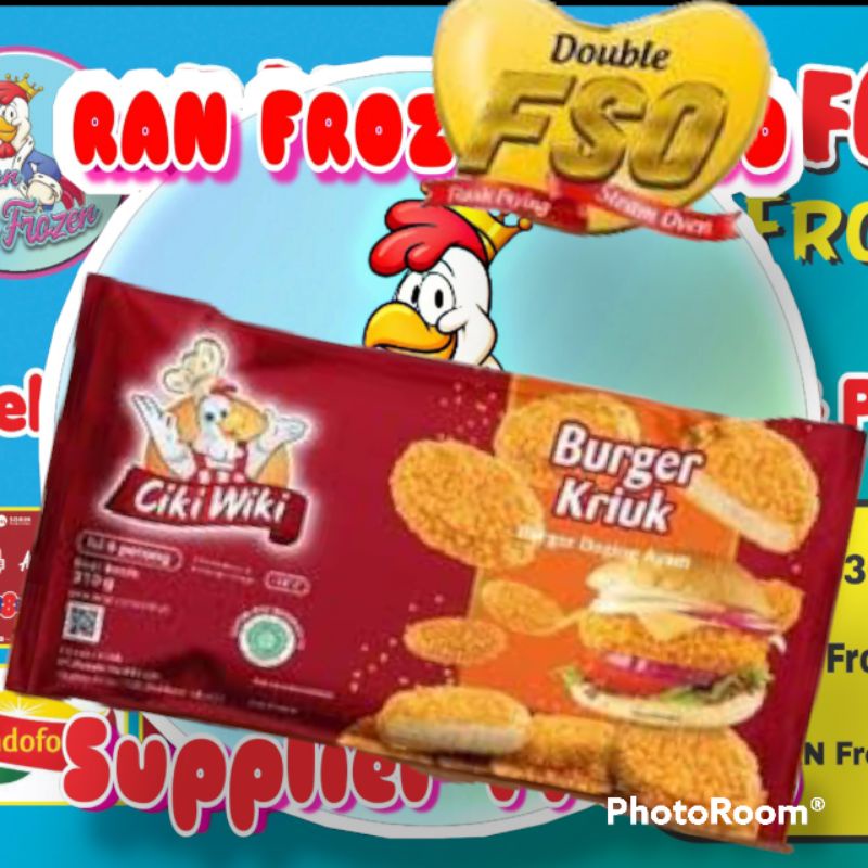 Jual CIKI WIKI Burger Kriuk 310gr isian burger daging ayam | Shopee ...