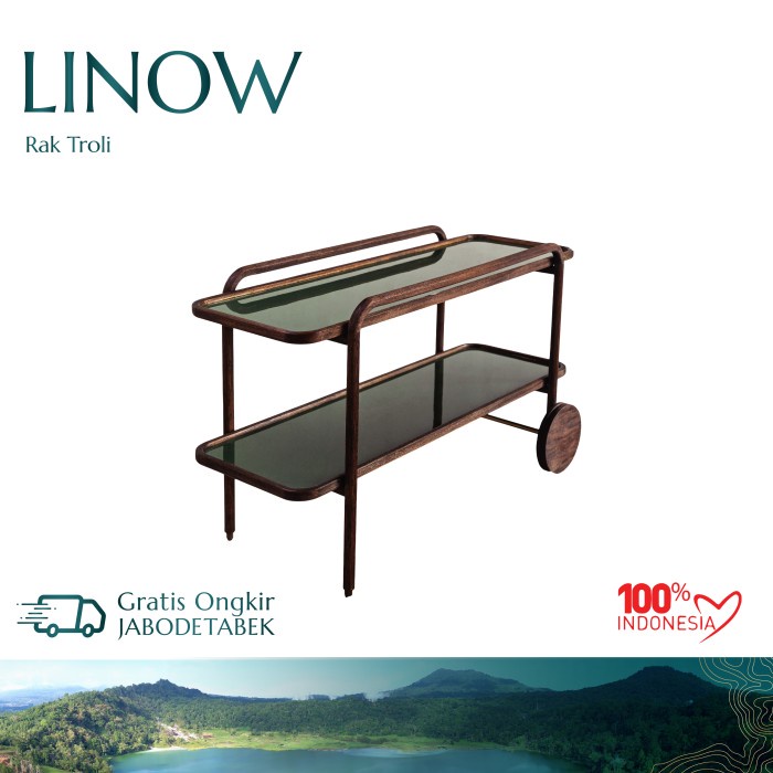 Jual Dio Living - Minahasa - Linow Rak Troli Kayu Kaca Minimalis ...