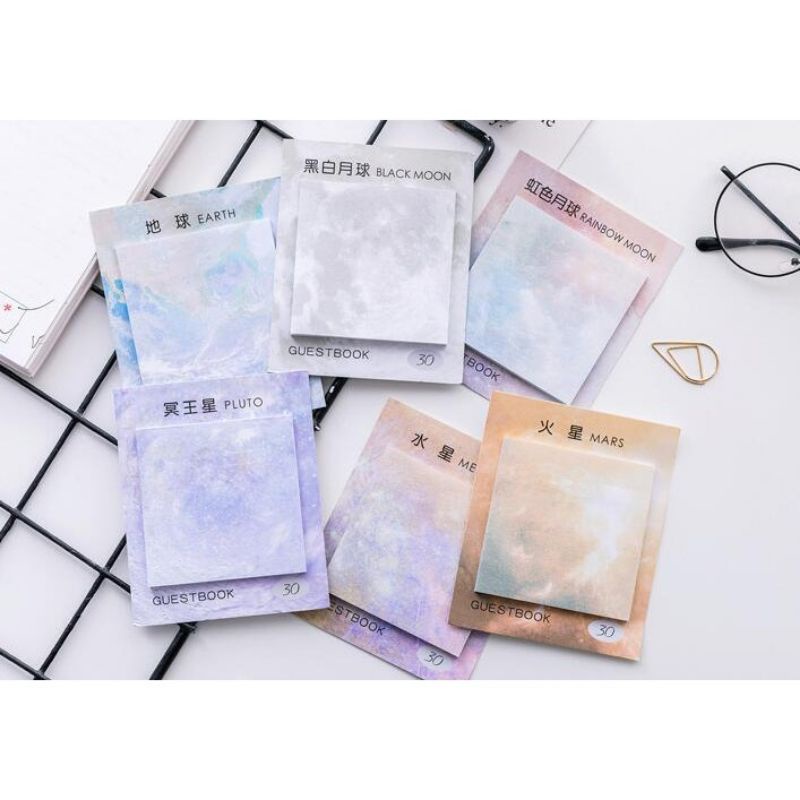 Jual Sticky Notes / Memo Planet Warna Gradasi Bentuk Persegi | Shopee ...