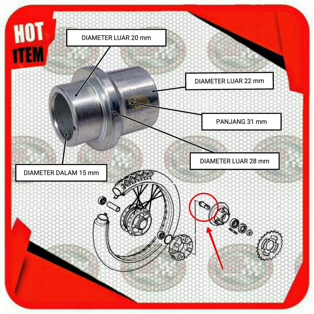 Jual Bos Bosh Napgear Nap Gear Gir Ger Custom Tromol Roda Belakang RX ...