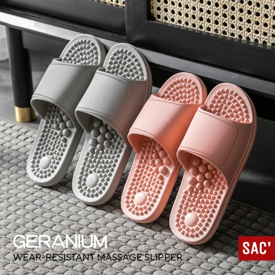 Jual 𝙎𝘼𝘾' GERANIUM Massage Slipper Sandal Rumah Pria Wanita Slop Sendal ...