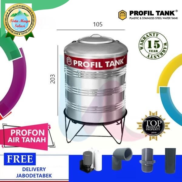 Jual Tangki Air Stainless Profil Tank PS 2000 Kaki Tandon Toren ...