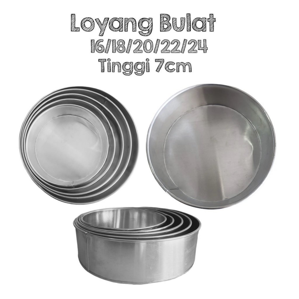 Jual Loyang Bulat tinggi 7cm diameter 16 18 20 22 24 cm | Shopee Indonesia