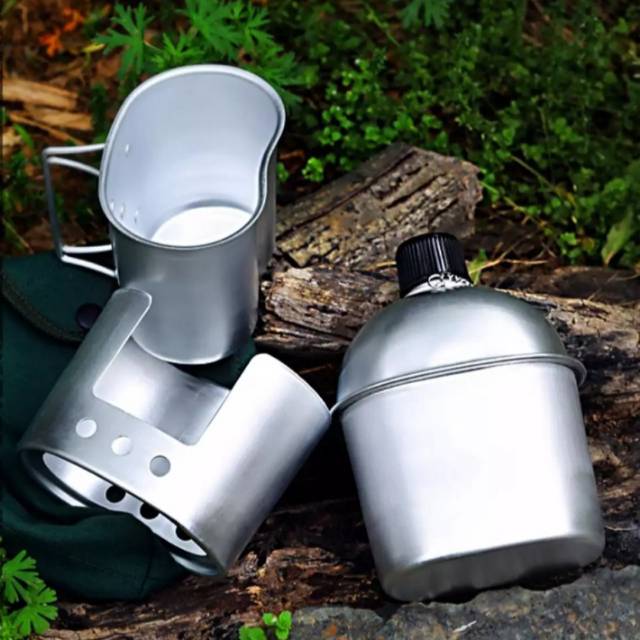 Jual Cooking Set 3In1 Pot Canteen Cup WoodStove Bushcraft Camping ...