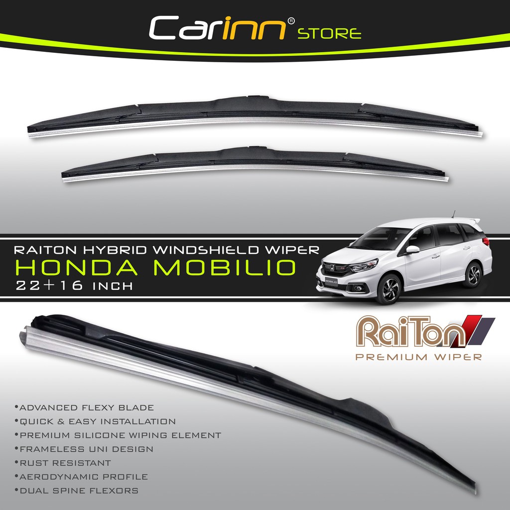 Jual Raiton Sepasang Wiper Hybrid Kaca Depan Mobil Honda Mobilio 22 ...