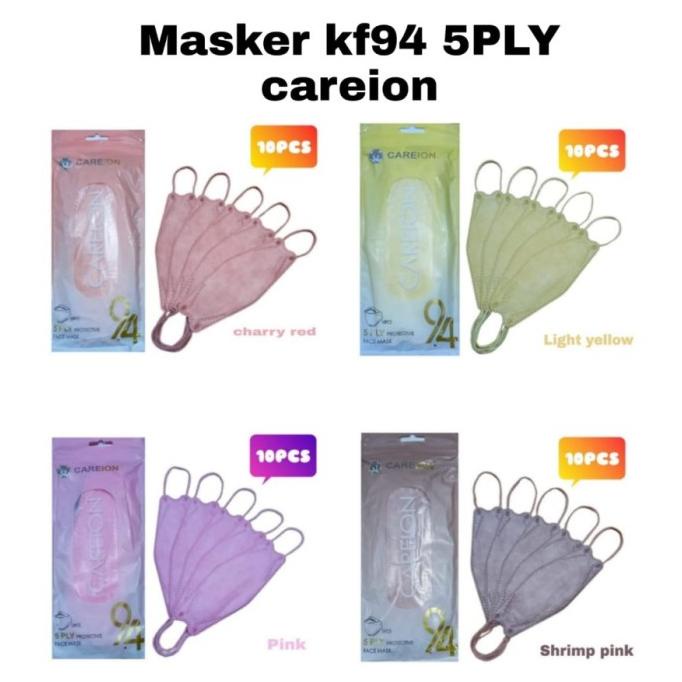 Jual CAREION MASKER KF94 5PLY WARNA ISI 10 EMBOS PROTECTIVE FACE MASK ...