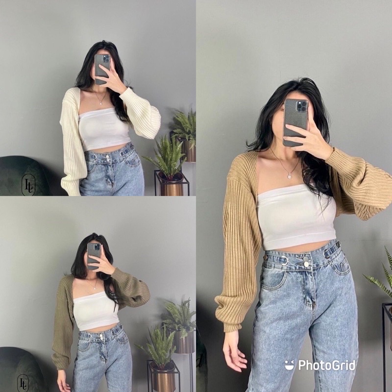 Jual Liam Oversize Crop Cardigan / Balero / Outer knit premium / Crop cardy | Shopee Indonesia