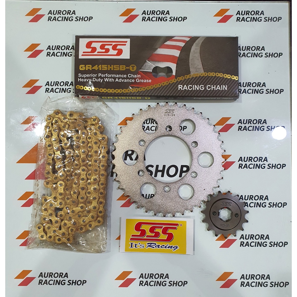 Jual Gear Set SSS Ninja 150 R / SS / RR & Rantai SSS 415 Hsbt Gold | Shopee Indonesia