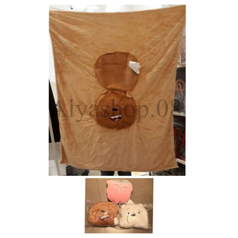 Jual WE BARE BEARS X MINISO BALMUT BANTAL SELIMUT KARAKTER | Shopee ...