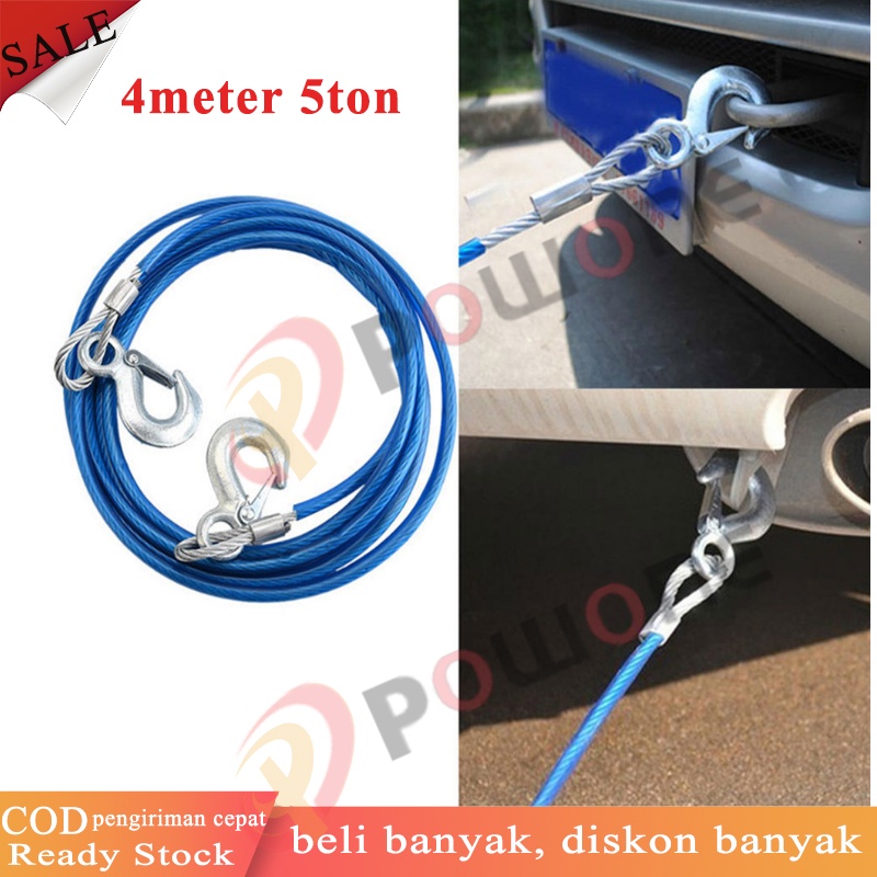 Jual Car Tow Ropes 4M 5 Tons 5M 7Ton Tali Derek Tugas Berat 4M 5 Ton ...