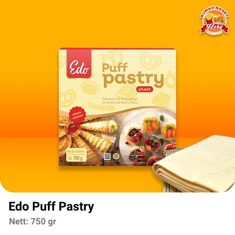 Jual Edo Puff Pastry 750 gr (isi 4 lembar 88x20x0.25cm) | Shopee Indonesia