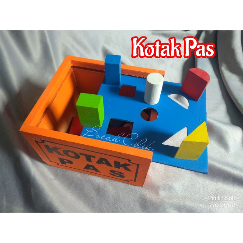 Jual alat peraga edukatif balok kayu kereta kotak pas menara donat ...