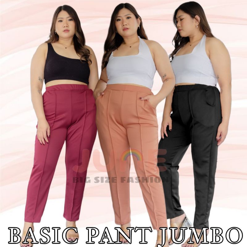 Jual JUNE - CELANA JUMBO/CELANA PANJANG JUMBO/CELANA WANITA JUMBO/BAGGY PANT JUMBO/BASIC PANT ...