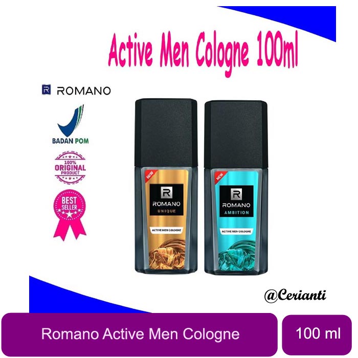 Jual ROMANO Active Men Cologne Unique | Ambition 100 ml - Parfum Badan ...