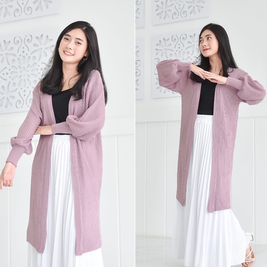 Jual Long cardigan belle PREMIUM || Oversize cardy rajut wanita / outer knit | Shopee Indonesia