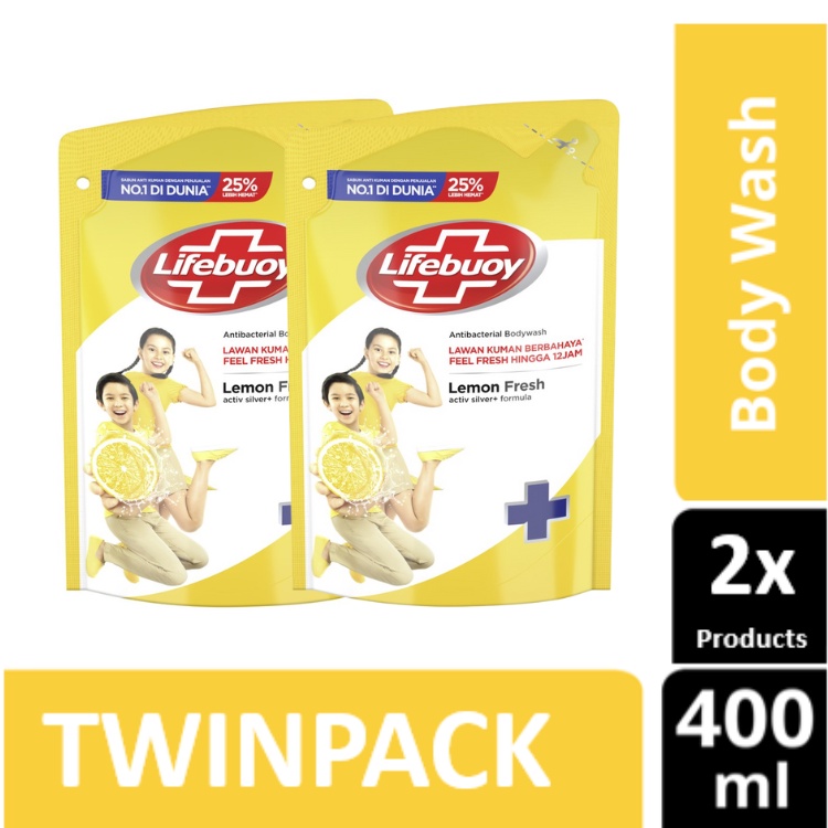 Jual Lifebuoy Sabun Cair Lemon Fresh Refill Twin Pack 2 x 400 mL ...