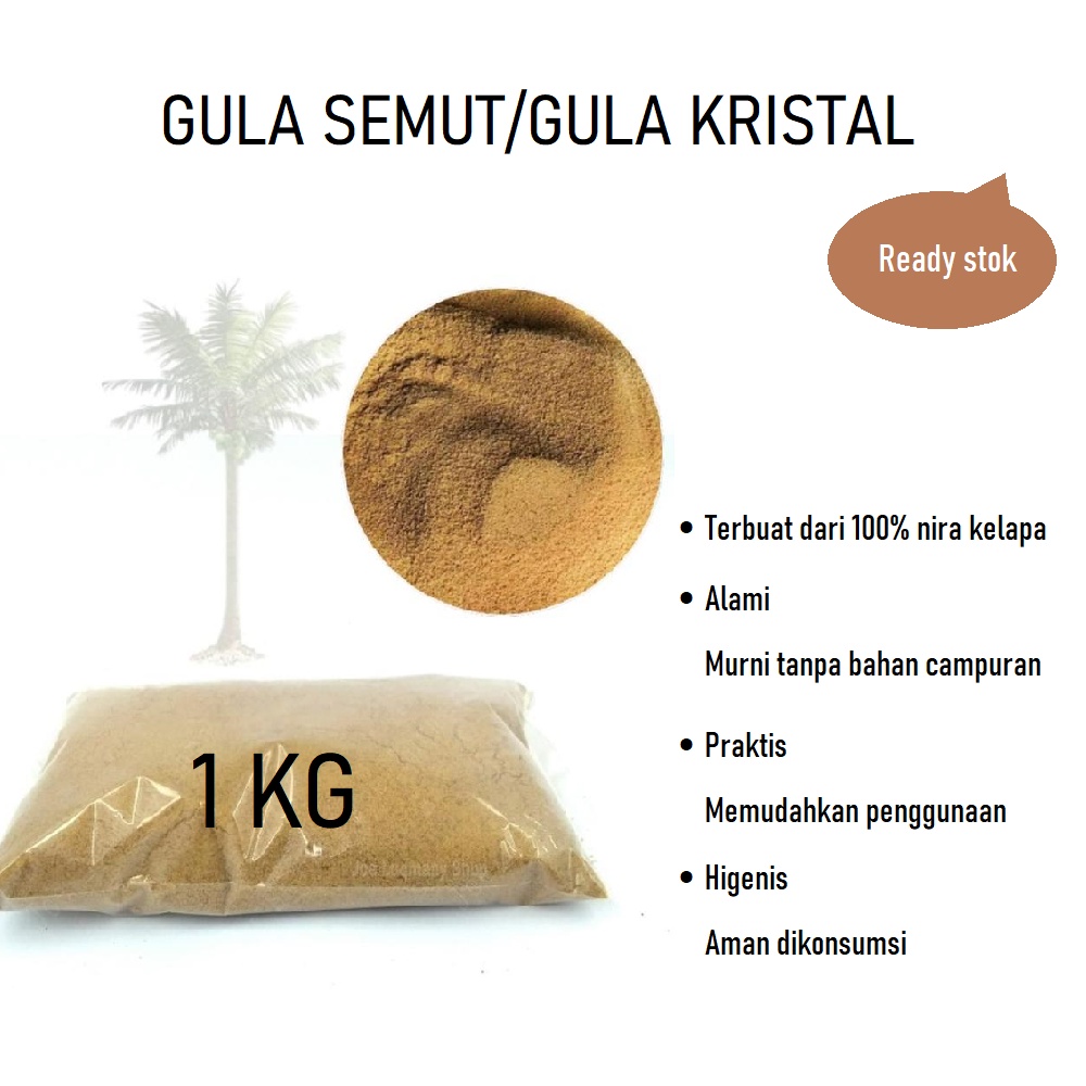 Jual Gula Kelapa Bubuk Tabur Kristal 1 kg | Shopee Indonesia