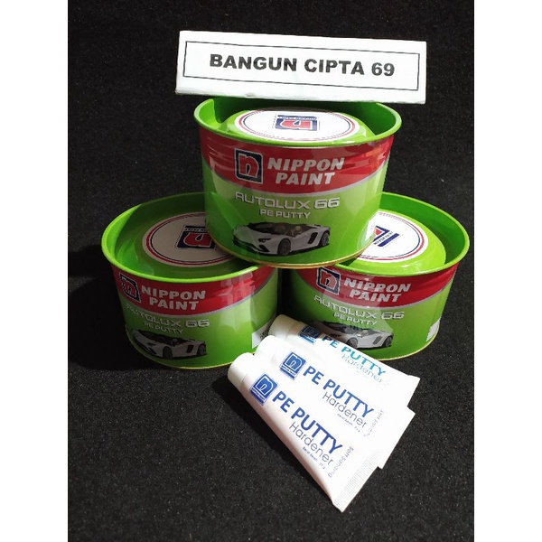 Jual dempul autolux 66 pe putty /dempul besi 1kg | Shopee Indonesia