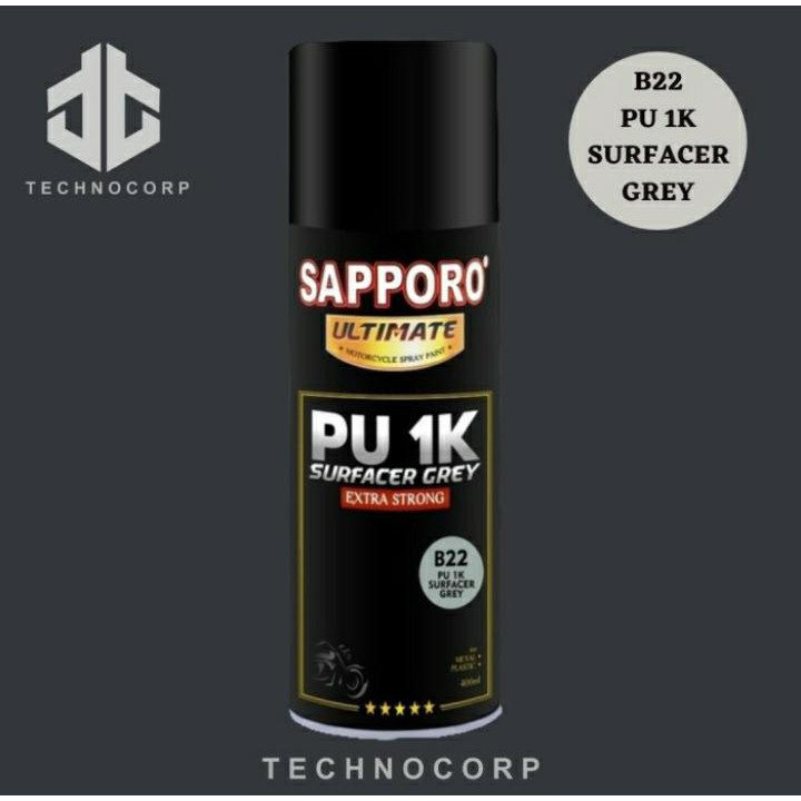 Jual Cat Semprot Sapporo Ultimate PU 1K B22 Surfacer Grey Epoxy 400 ml ...