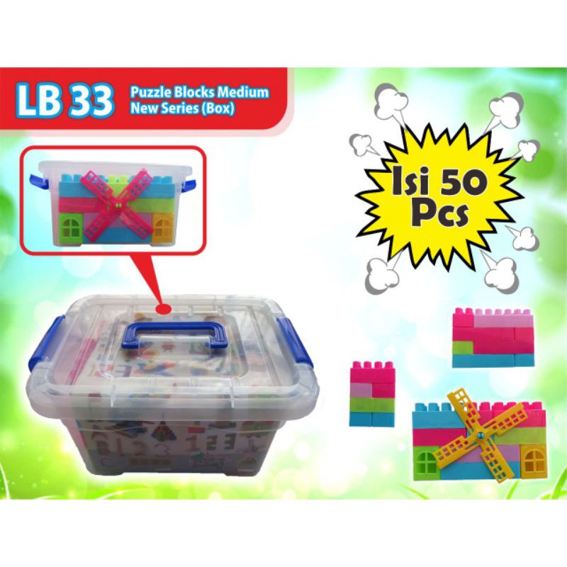 Jual Mainan anak block balok ada kincir dan cendela Puzzle blocks new ...