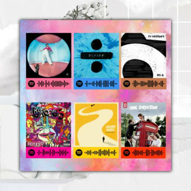 Jual Cetak Custom Album/song Spotify code poster glossy paper (6pcs ...
