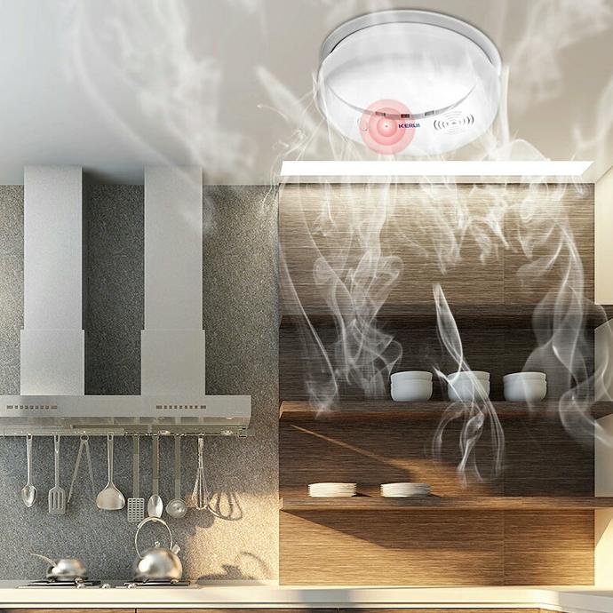 Jual Sensor Asap KERUI kebakaran wireless smoke detector GSM Alarm ...