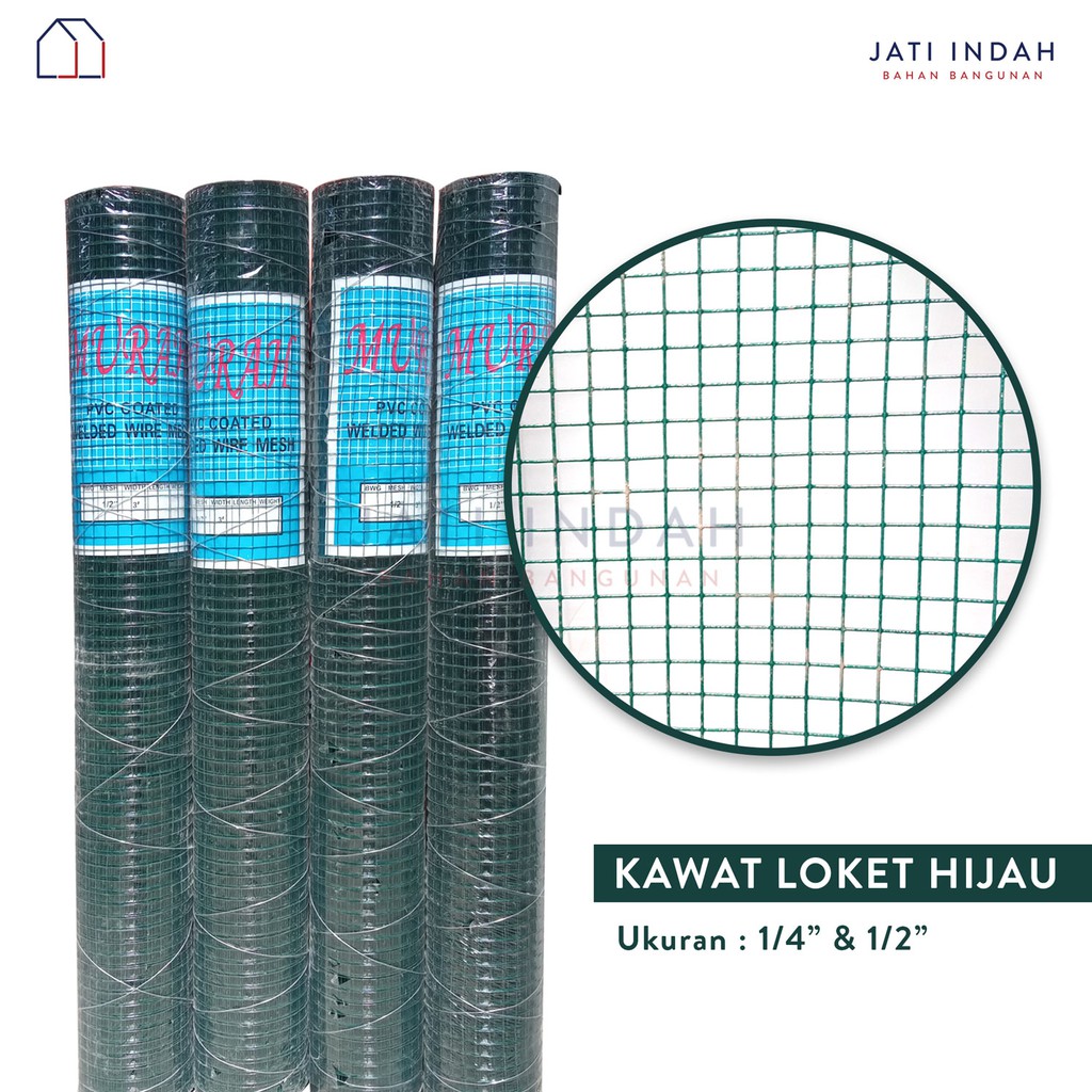 Jual [Ecer 1 Meter] Kawat Loket Ram Hijau Saringan Pasir 1/4" dan 1/2 ...