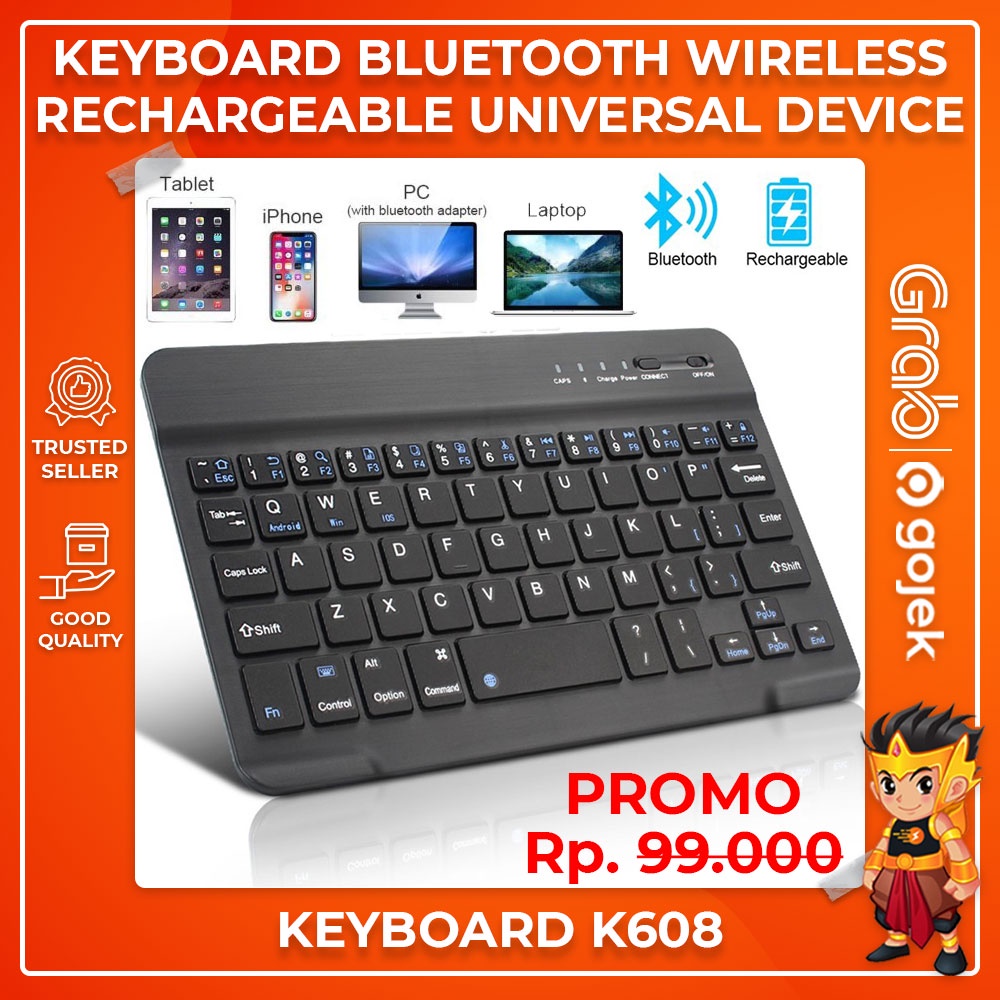 Jual Keyboard Bluetooth Wireless Portable K608 8inch Windows Android ...