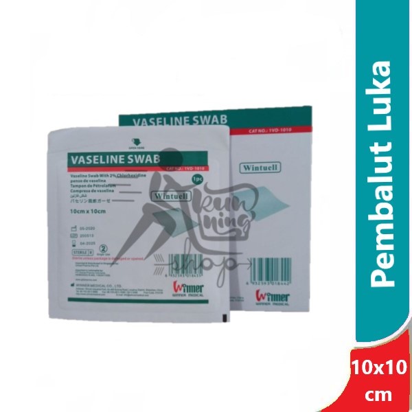 Jual Vaseline Swab 10x10 cm per lembar - pembalut antiseptik luka basah ...