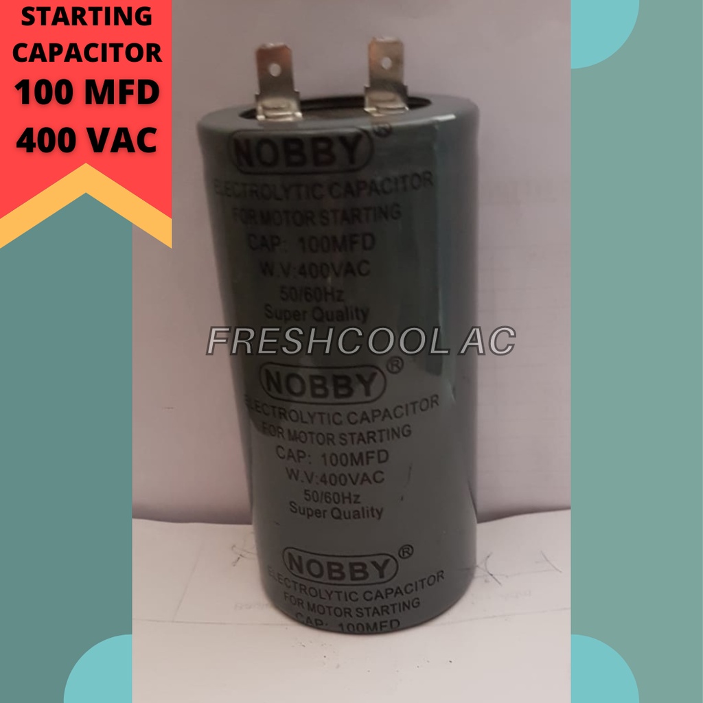 Jual MOTOR STARTING CAPACITOR 100 MFD STARTING KAPASITOR MERK NOBBY 400 ...
