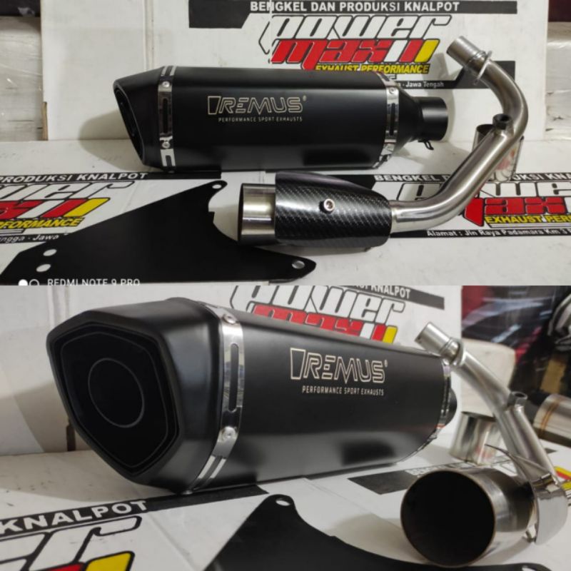 Jual knalpot vespa matic remus full black merk laser | Shopee Indonesia