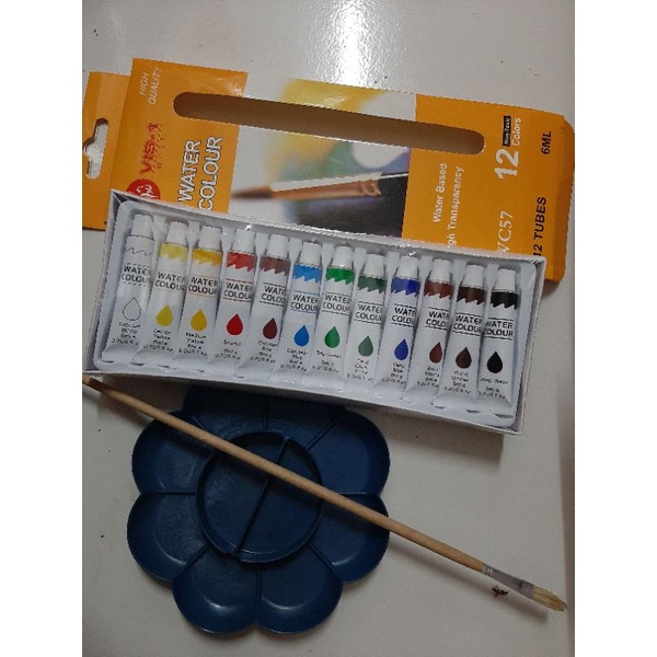 Jual Cat air paketan ( cat air + kuas + tempat cat air) | Shopee Indonesia