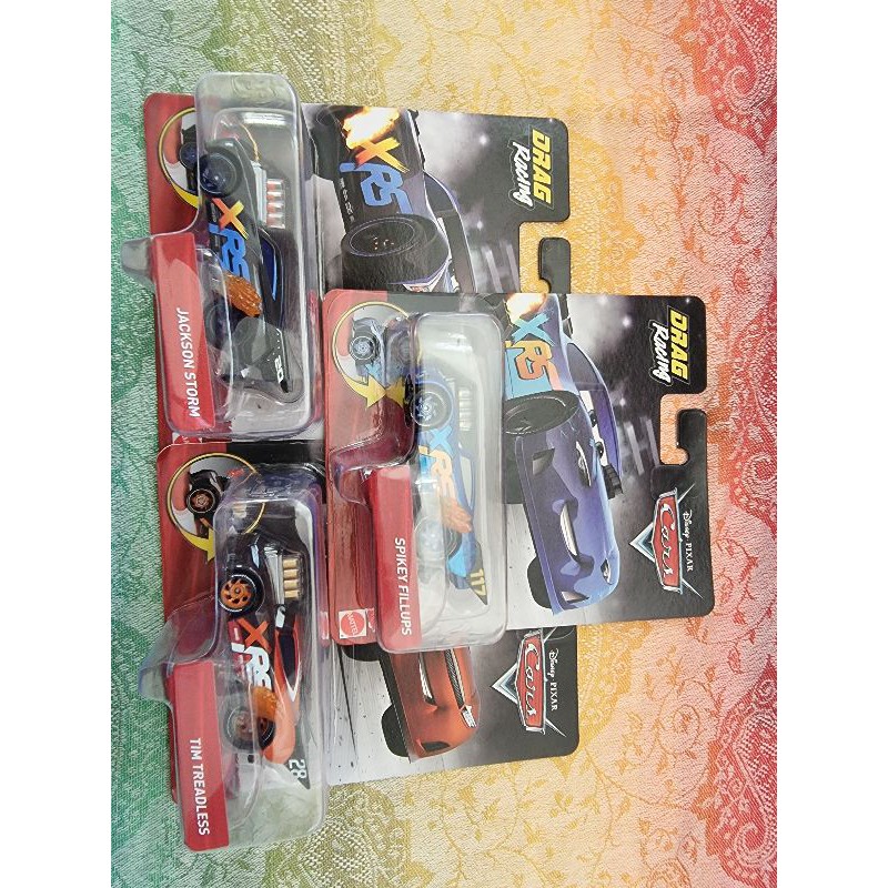 Jual Disney Cars Drag Racing Brick Yaedley, Tim Treadless, Spikey ...