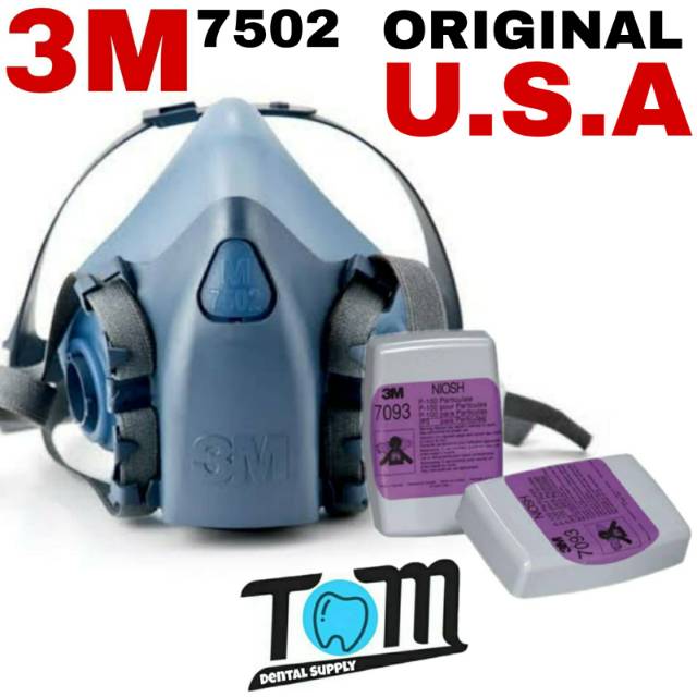 Jual Masker Respirator 3M 7502 + Filter 7093 P100 (ORIGINAL 3M ...