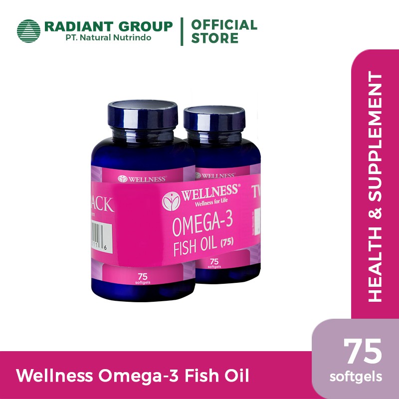 Jual Wellness Omega 3 Fish Oil 1000mg - 75 Softgels [Banded] | Shopee ...