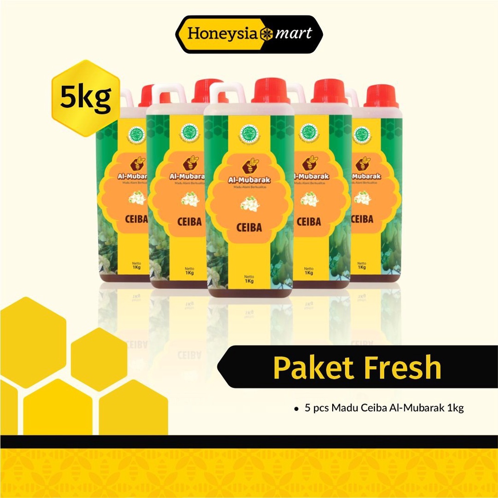 Jual PAKET FRESH Madu Al Mubarak Ceiba / Randu 1kg 5 Pcs | Shopee Indonesia