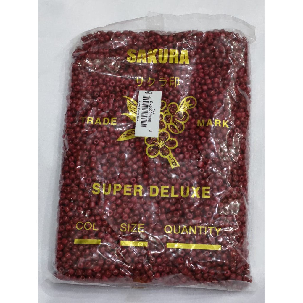 Jual 450 GR MOTE PASIR 6/0 F435 MAROON DOP/ MANIK /KERAJINAN TANGAN ...