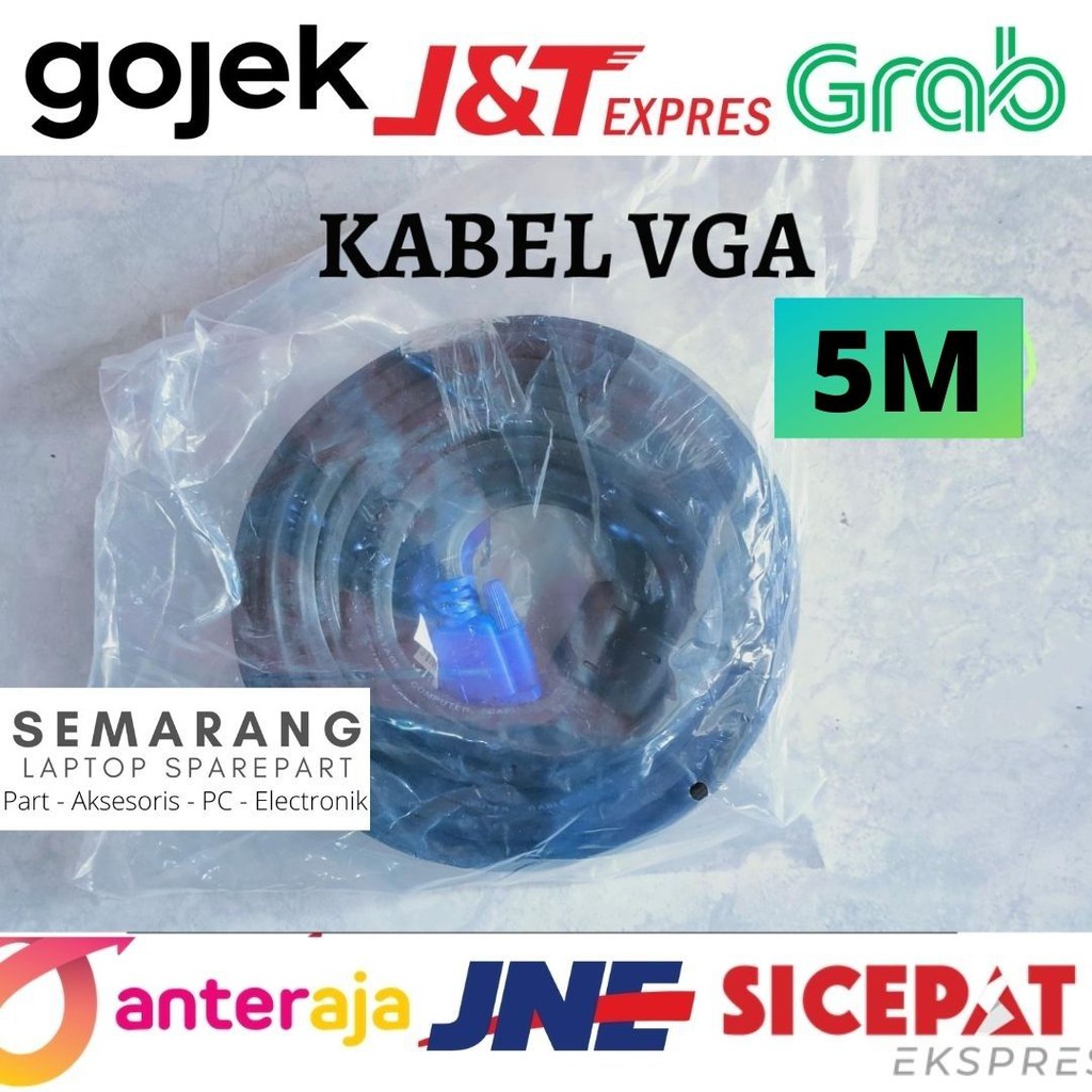 Jual KABEL VGA 5m SILVER PLATE Cable Panjang 5 m Meter | Shopee Indonesia