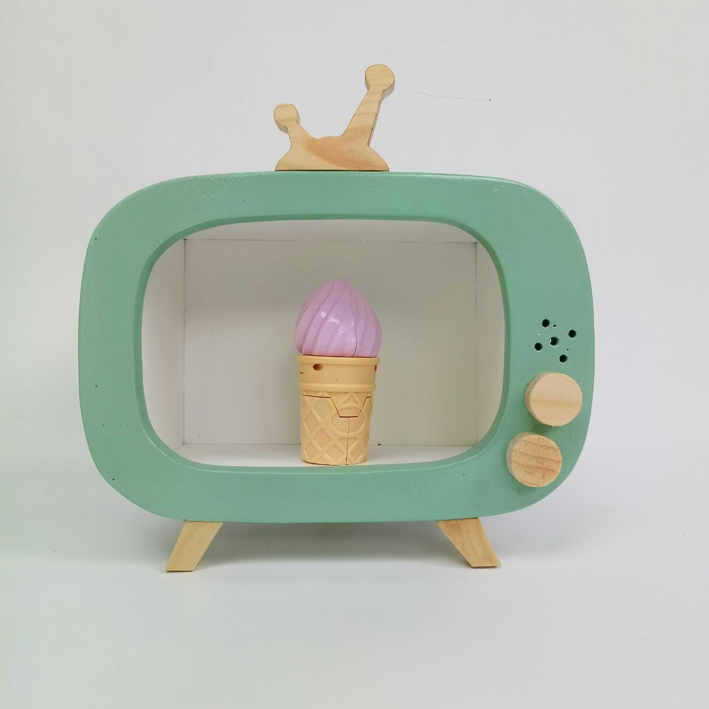Jual Small TV BOX - Mint (Pajangan kayu / Rak dinding / Storage ...