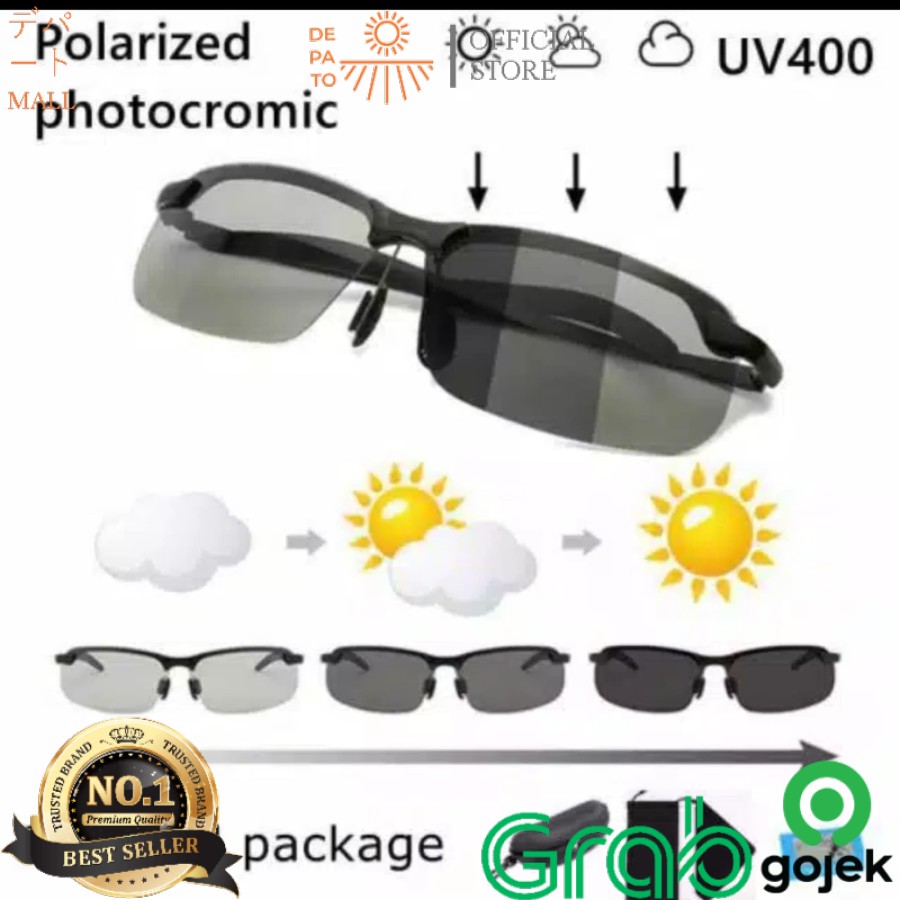 Jual Kaca Mata Anti Silau Siang Dan Malam Photochromic Polarized Sunglasses DPT READY STOCK ...