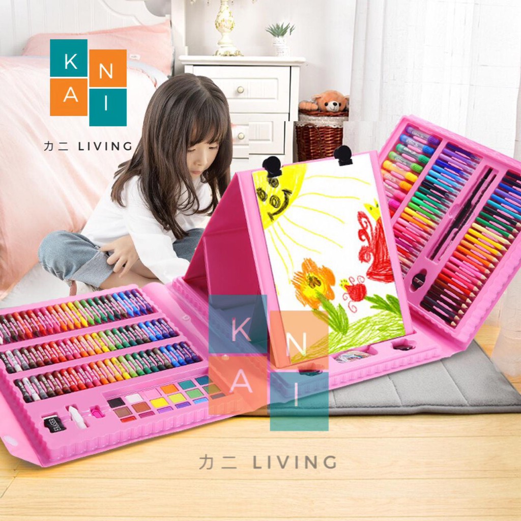 Jual Crayon Anak Set 208 Pcs Pensil Warna Alat Lukis Set Crayon Set ...